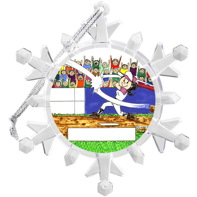 Printed Perfection Personalized Softball Player - Female Lighted LED Snow Flake Christmas ...